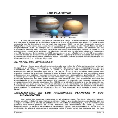 Hojas De Trabajo Sobre Los Planetas En Formato Pdf