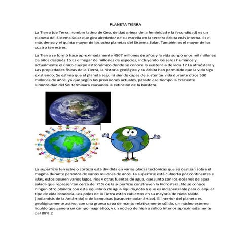 Dia del planeta tierra | DOCX