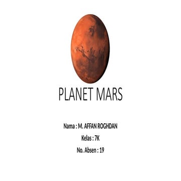 PLANET MARS presentasi dibuat oleh M. Affan | PPT