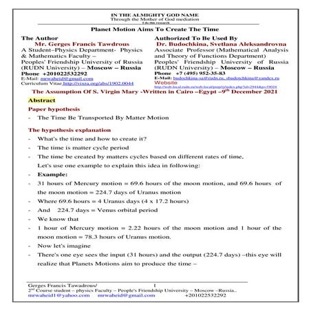 Planet Motion Aims To Create The Time.pdf | Physics | Science