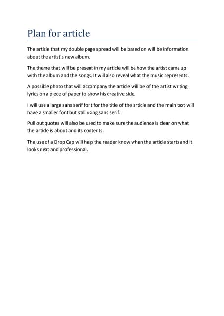 Article plan | PDF
