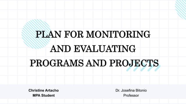 Lecture Plan Monitoring And Evaluating Ppt