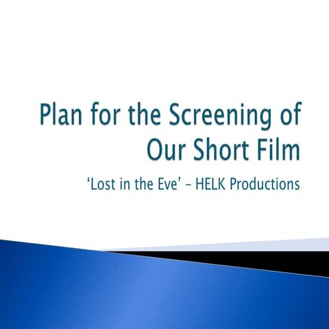 Plan for screening | PPTX