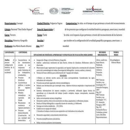PLAN DE HISTORIA Y GEOGRAFIA TERCER CURSO | PDF