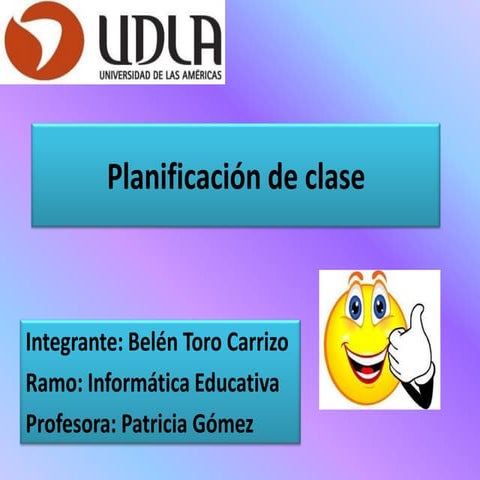 Planificación de clase ppt | PPTX