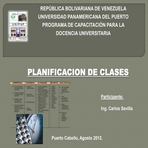 Planificacion de clases | PPTX
