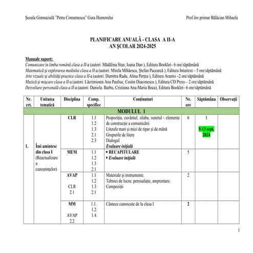 PLANIFICARE ANUALĂ INTEGRATĂ CLASA A II-A 2024-2025 Bălăcian.docx