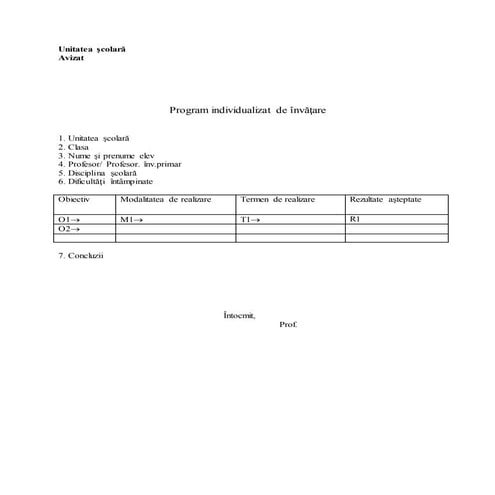 Plan individualizat de inv | DOCX