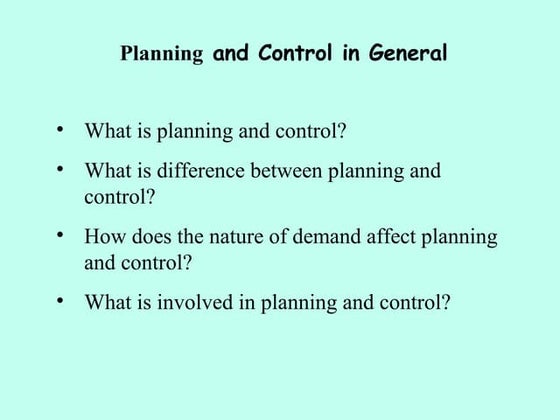 Relationship between planning and controlling | DOC