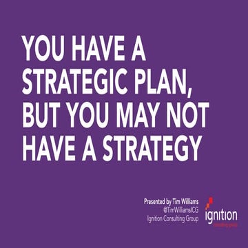 A Plan is Not a Strategy | PDF