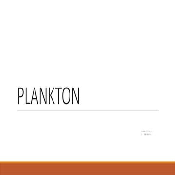 PLANKTON powerpoint in marine biology by marine biologist | PPTX