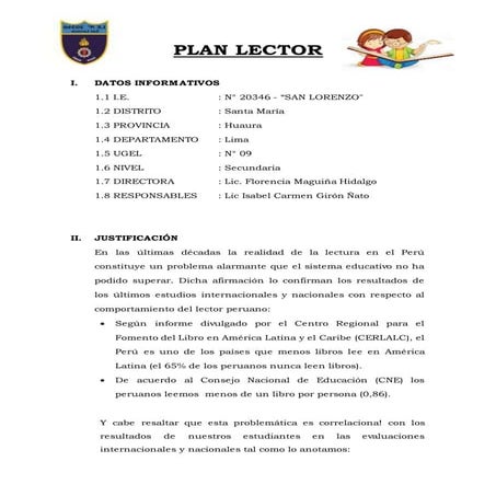 Plan lector | DOCX