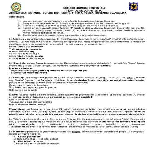 Plan mejoramiento 10 primer corte | DOCX