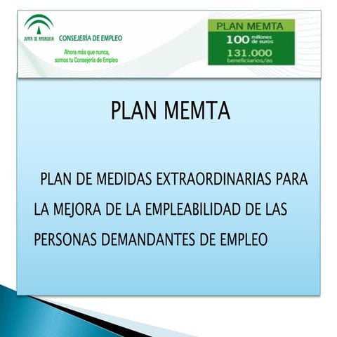 Plan Memta, medidas de la Junta para el desempleo | PDF