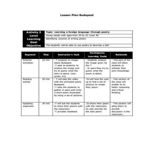 Illustrated poetry Plan | PDF