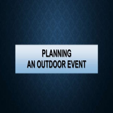 Planning an outdoor event | PPTX