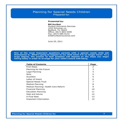 Planning for-special-needs-children | PDF