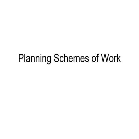 Planning Updated Schemes Of Work | PPT