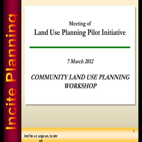 Planning 101 - Land Use in First Nations Communities | PPTX
