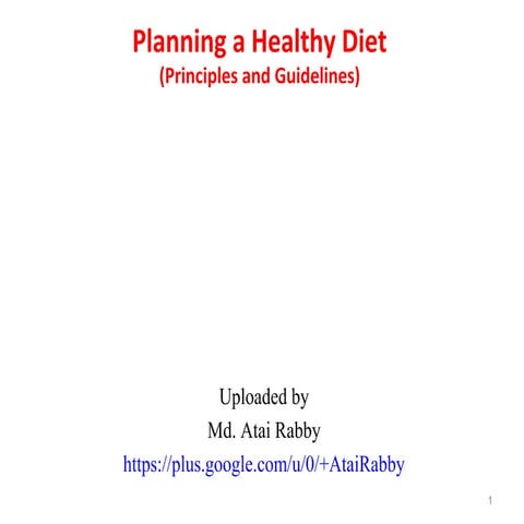 Planning a healthy diet | PPT