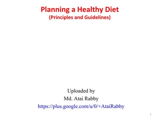 Planning a Healthy balanced diet | PPT