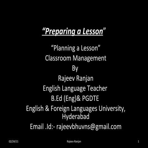 Planning a lesson | PPT