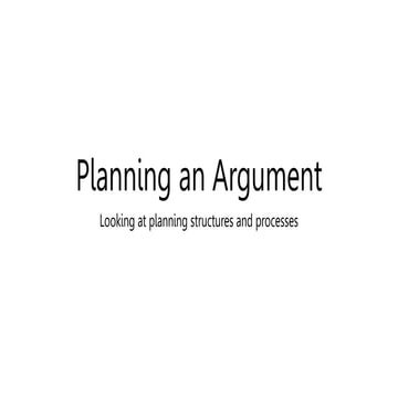 Planning an Argument | PPTX