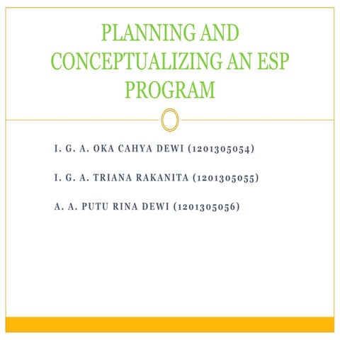 Planning and conceptualizing an esp program | PPTX