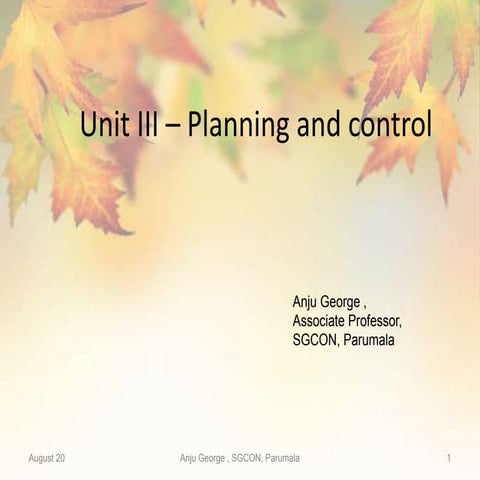 Planning and control | PPT