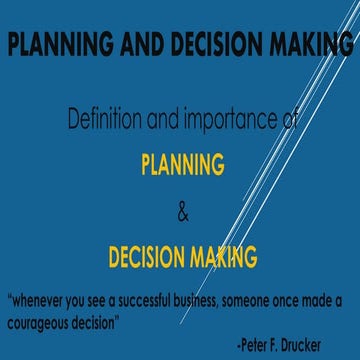 Planning and decision making | PPT