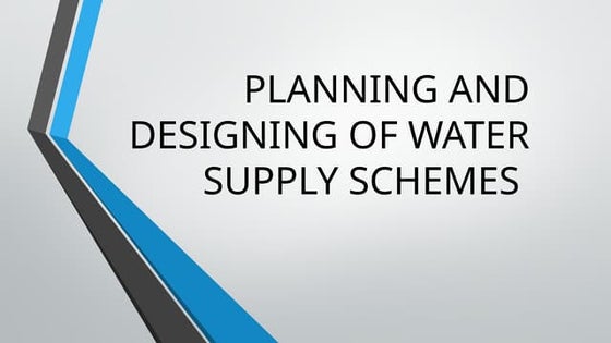 Introduction to water supply scheme | PDF | Civil Engineering Industry ...