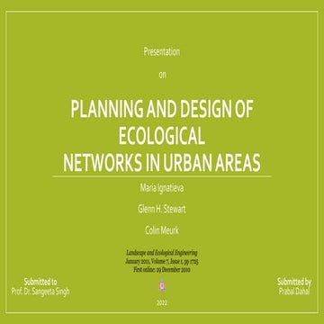 PLANNING AND DESIGN OF ECOLOGICAL NETWORKS IN URBAN AREAS.pptx