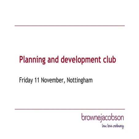 Planning and development club, November 2016 | PPT