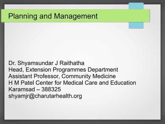Planning in Management | PPTX | Business Administration | Business