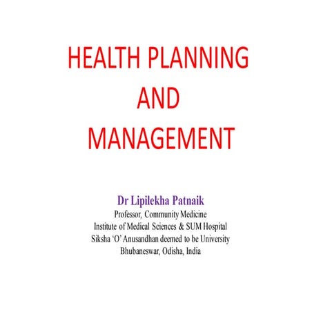 Health planning | PPT