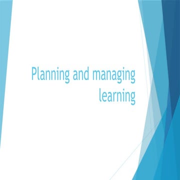 Planning and managing learning of primary education | PPTX