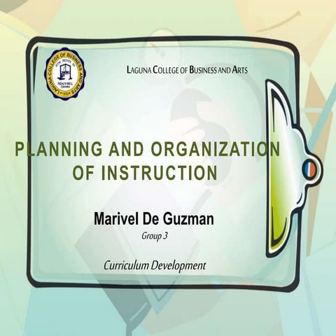 Planning and Organization of Instruction | PPTX
