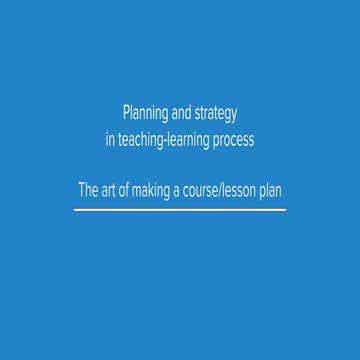How to create a lesson plan for teaching and education | PPT
