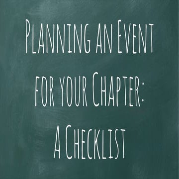 Planning a Chapter Event | PPTX