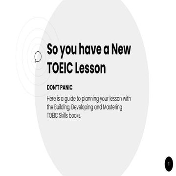 Planning a new toeic lesson. slides carnival | PDF