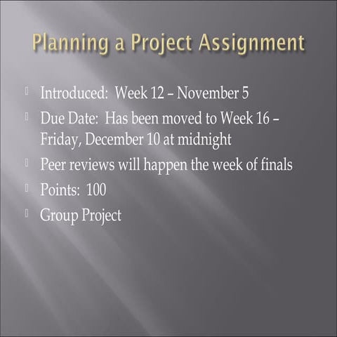 Planning a Project Assignment Presentation 2040 | PPT