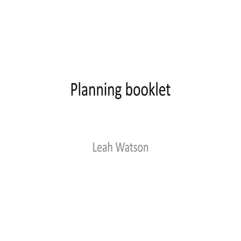 Planning booklet | PPT