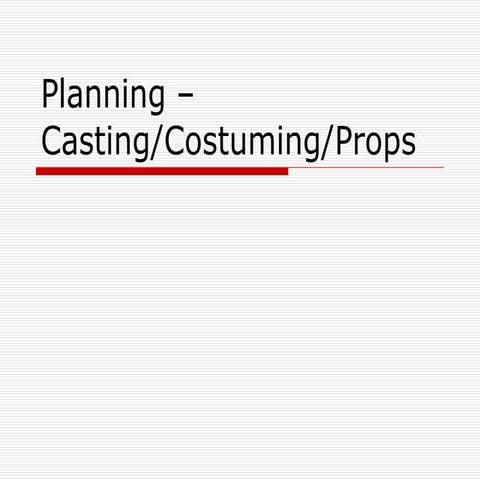 Planning – casting | PPT