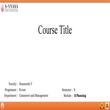 planning -Introduction to planning -Functions of management | PPT