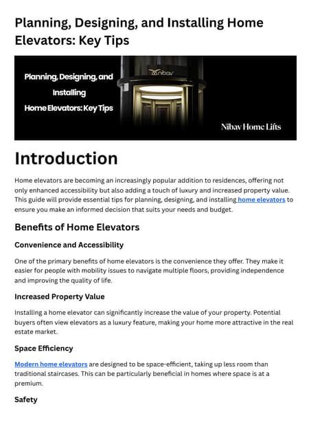 Home Elevators Company in India | Residential Lifts - Elite Elevators | PPTX | Home ...