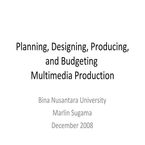 Planning, Designing, Producing, And Costing | PPT