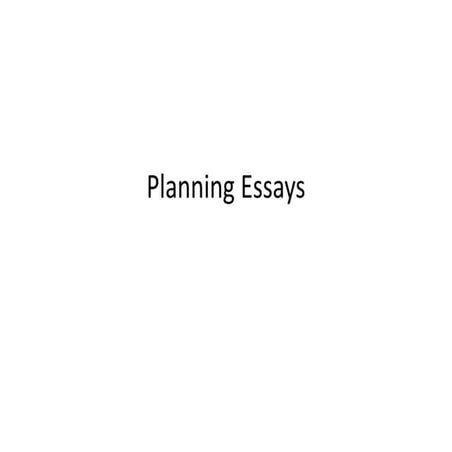 Planning Essays | PDF