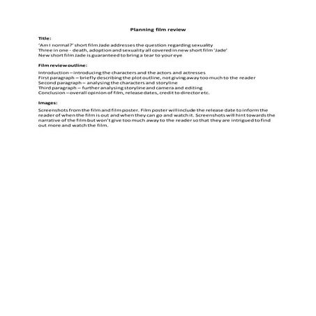 Planning film review | DOCX