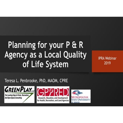 Planning for Quality of Life 2019 | PPT