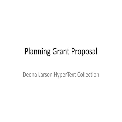 Planning Grant Proposal | PPT